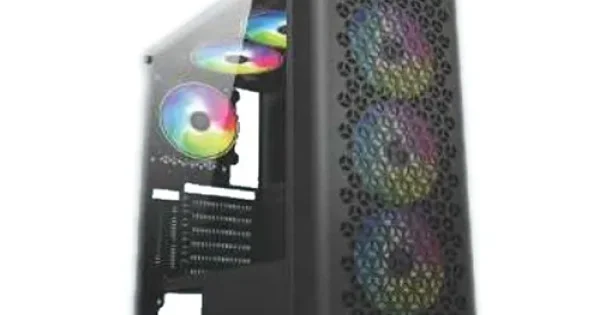 PC Power PP-GS2407 BK Crystal Glass Mesh ATX Gaming Case | Mid-Tower ...